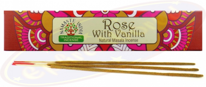 Namaste India Rose & Vanilla Natural Masala Räucherstäbchen