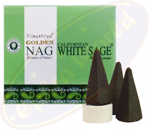 Vijayshree Golden Nag Californian White Sage Räucherkegel